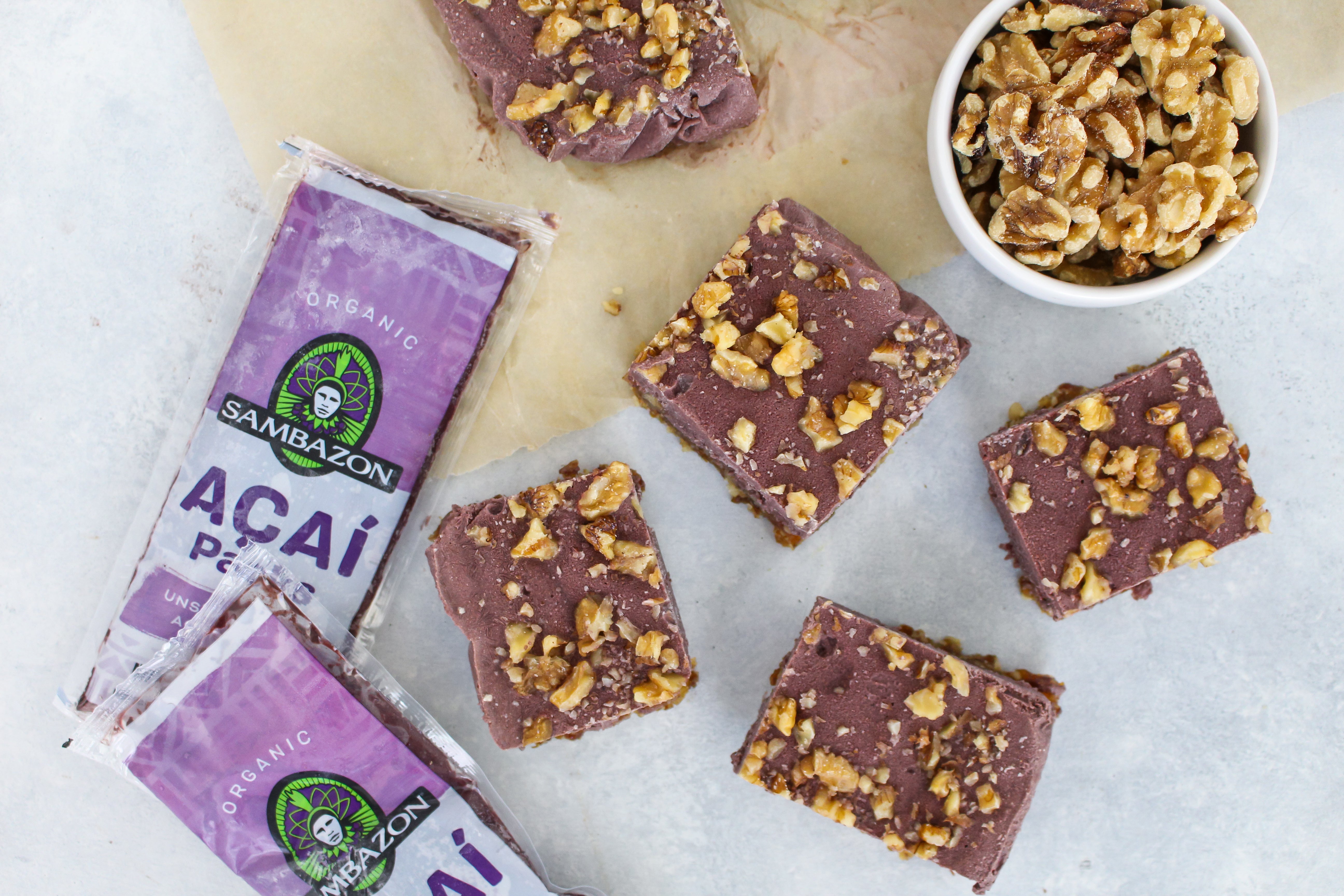 No Bake Açaí Cheesecake Bars