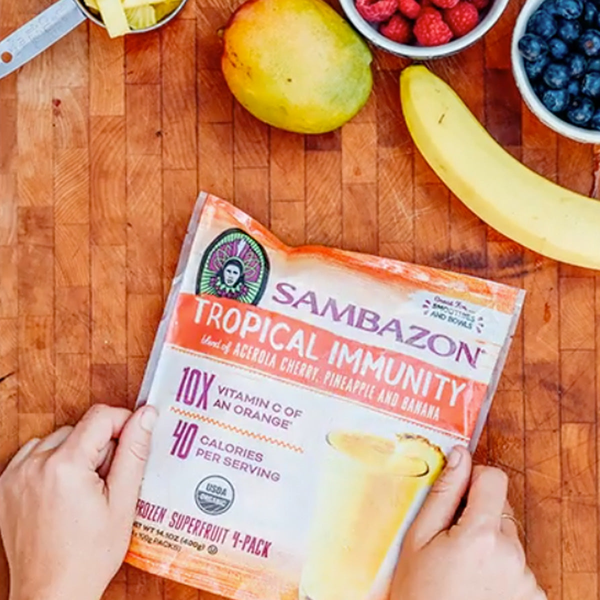 Banana & Pineapple Immune Booster Acai Smoothie Recipe | Sambazon