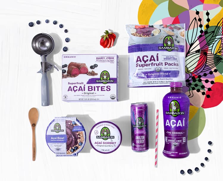 Acai Products - Puree Packets, Juices, Energy Drinks & Desserts | SAMBAZON