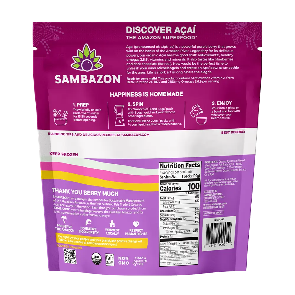 Acai Blend Packets - Acai Berry Frozen | SAMBAZON